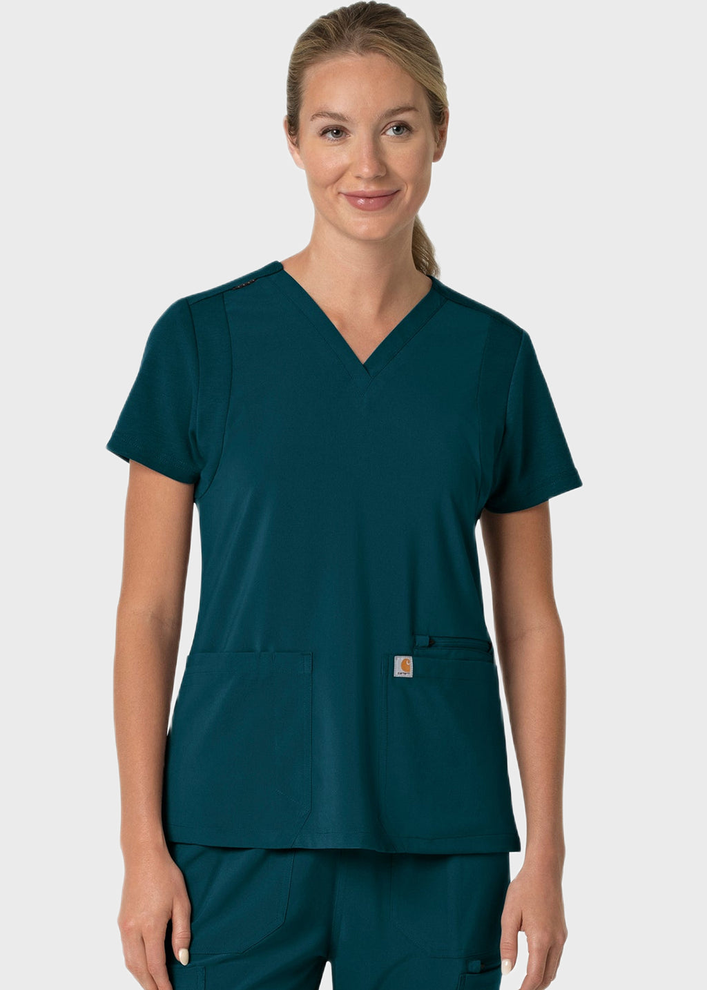 Carhartt Force Cross-Flex Women's Flex Panel V-Neck Scrub Top - C13210