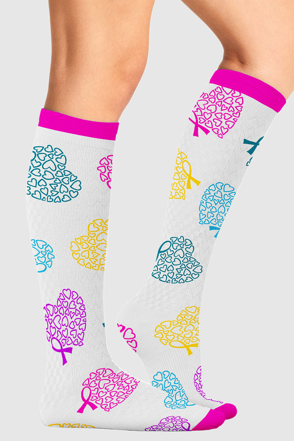 Cherokee Legwear PRINTSUPPORT Compression Socks in Love To Care Women