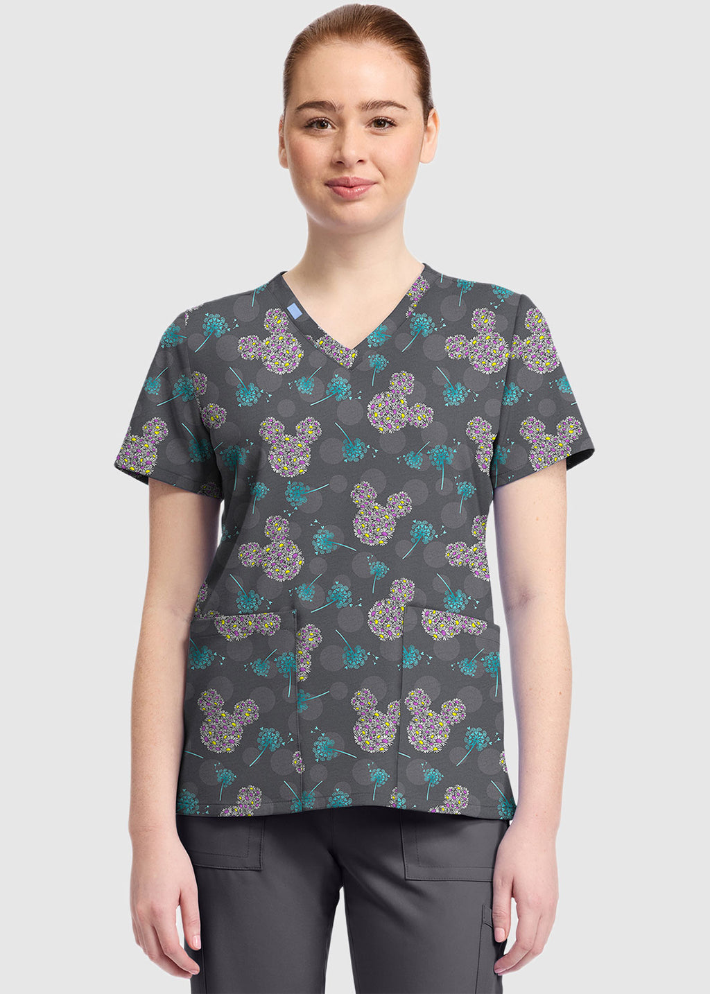 Cherokee Licensed V-Neck Top Unisex in Dandy Mickey