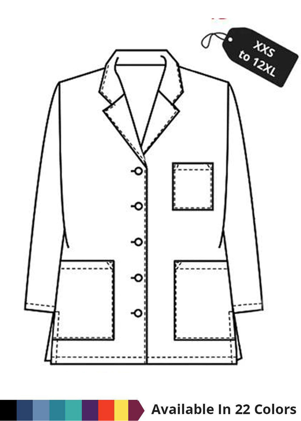 PU Made to Order Women 32 Inches Short Lab Coat